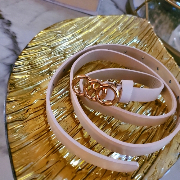 SHEIN | Accessories | Skinny Cream Fashion Belt New | Poshmark